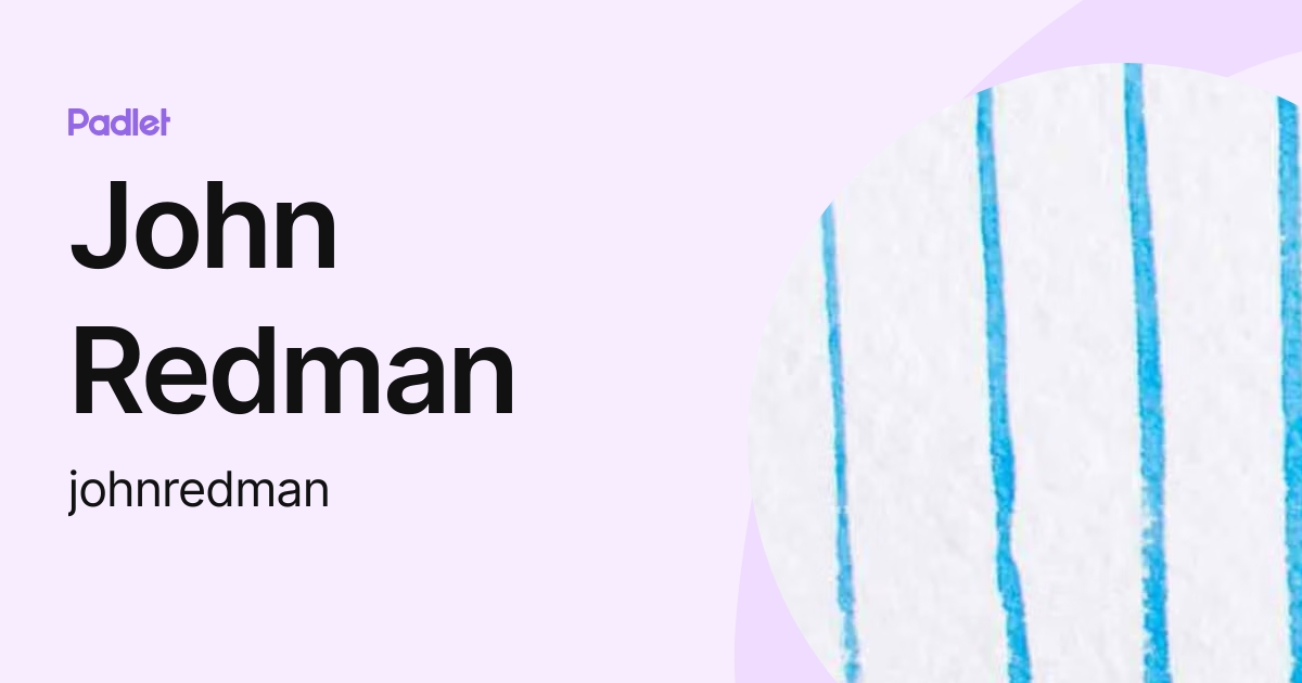 John Redman (johnredman) profile | Padlet