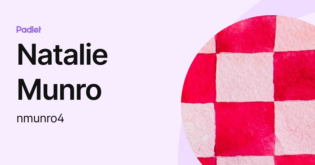 Natalie Munro (nmunro4) profile | Padlet