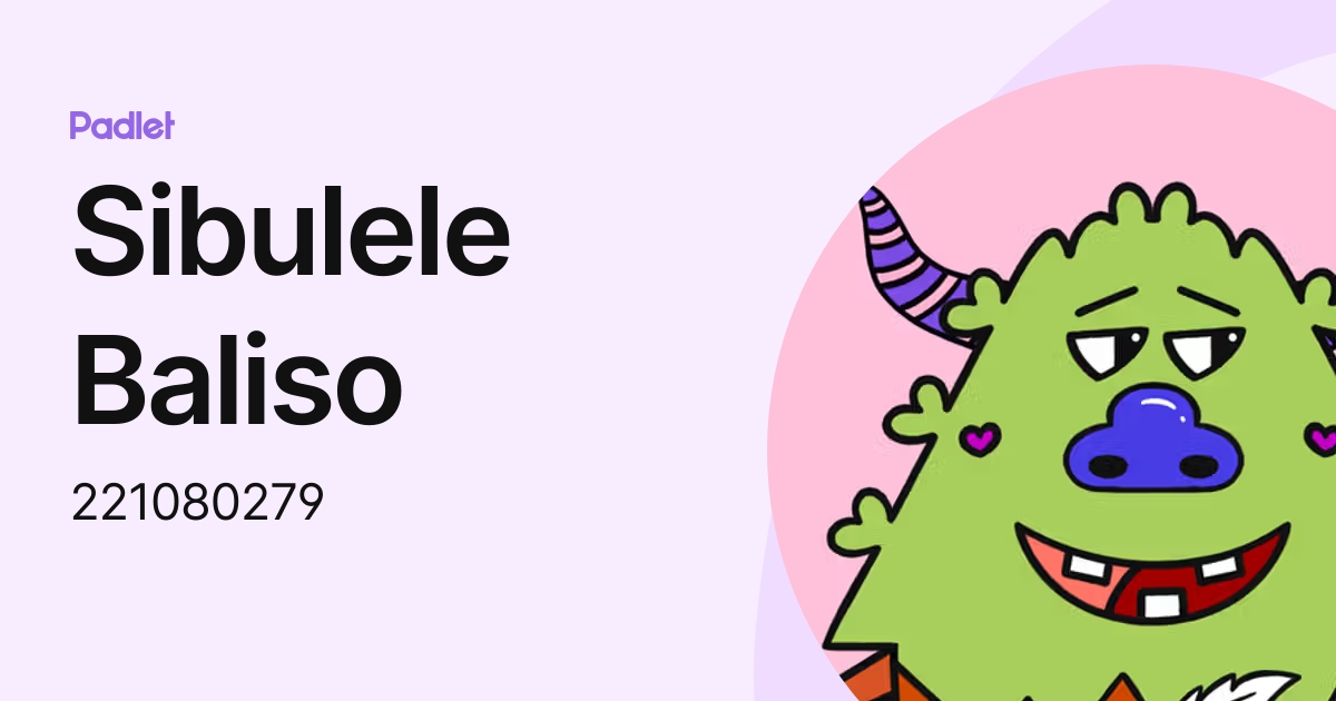 Sibulele Baliso (221080279) profile | Padlet