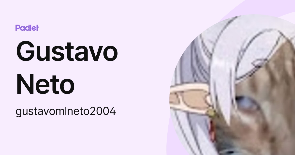 Gustavo Neto (gustavomlneto2004) profile | Padlet