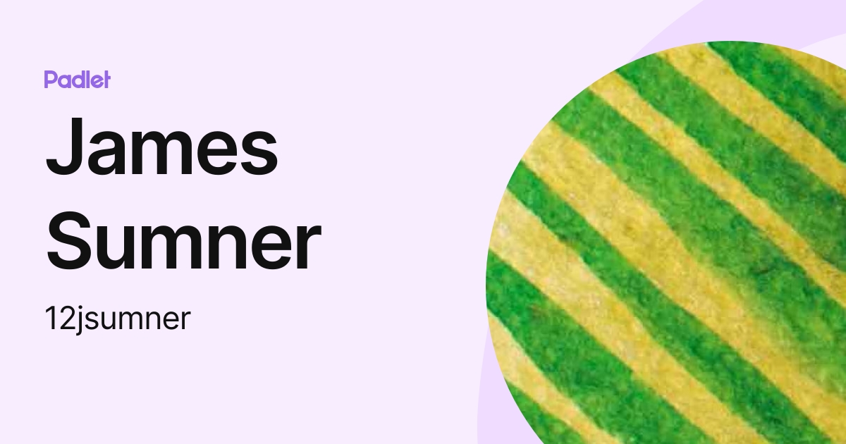 James Sumner (12jsumner) profile | Padlet