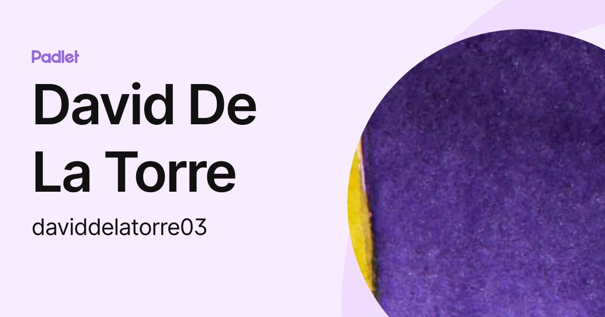 David De La Torre (daviddelatorre03) profile | Padlet