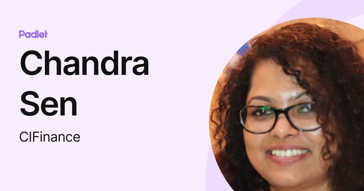 Chandra Sen (CIFinance) profile | Padlet