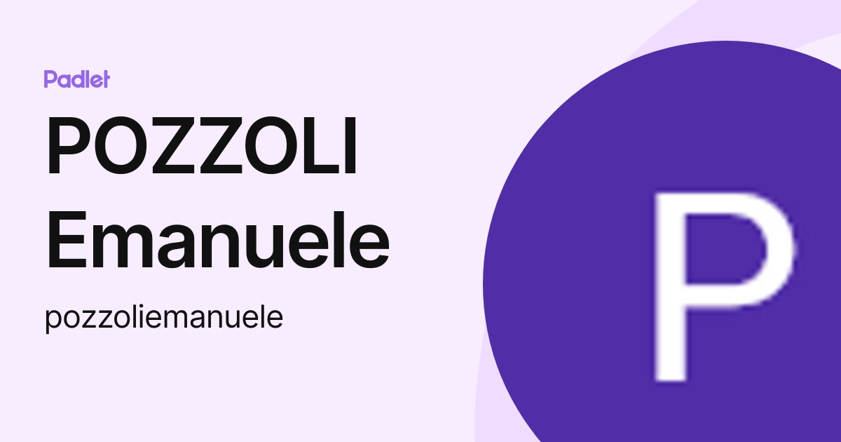 POZZOLI Emanuele (pozzoliemanuele) profile | Padlet