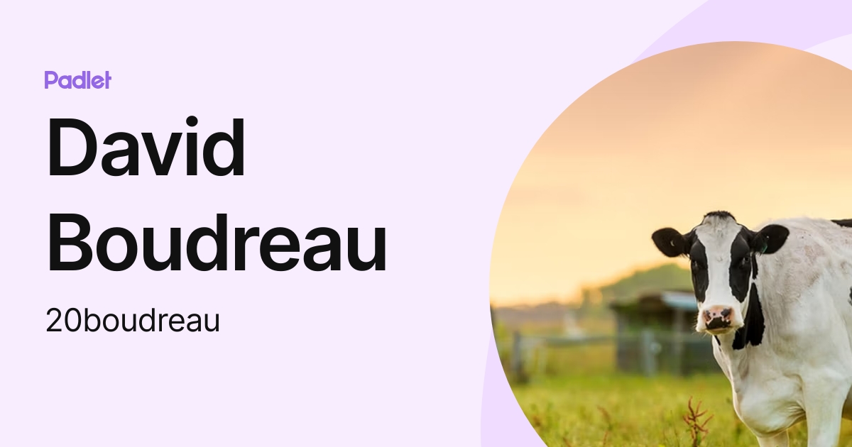 David Boudreau (20boudreau) profile | Padlet