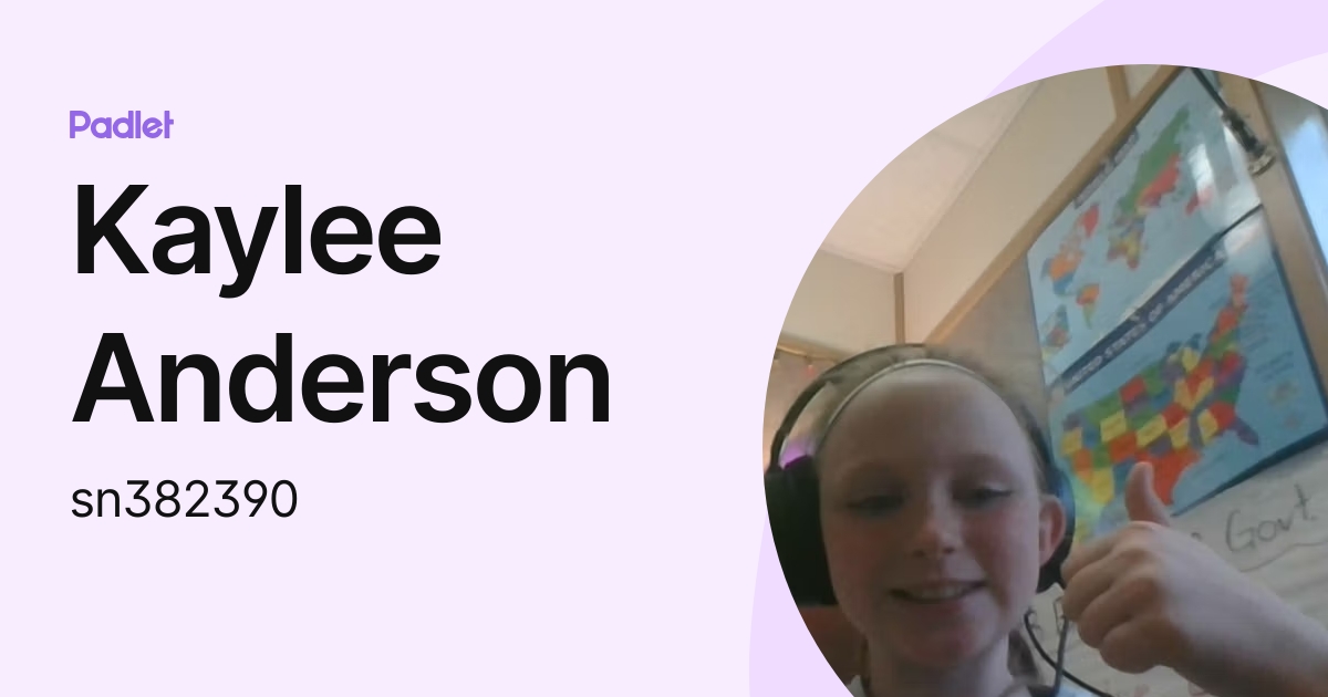 Kaylee Anderson (sn382390) profile | Padlet