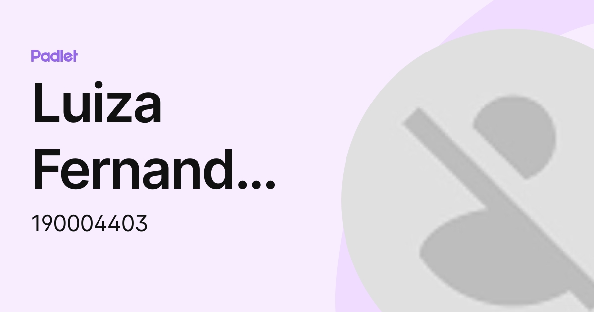 Luiza Fernanda Jahn (190004403) profile | Padlet