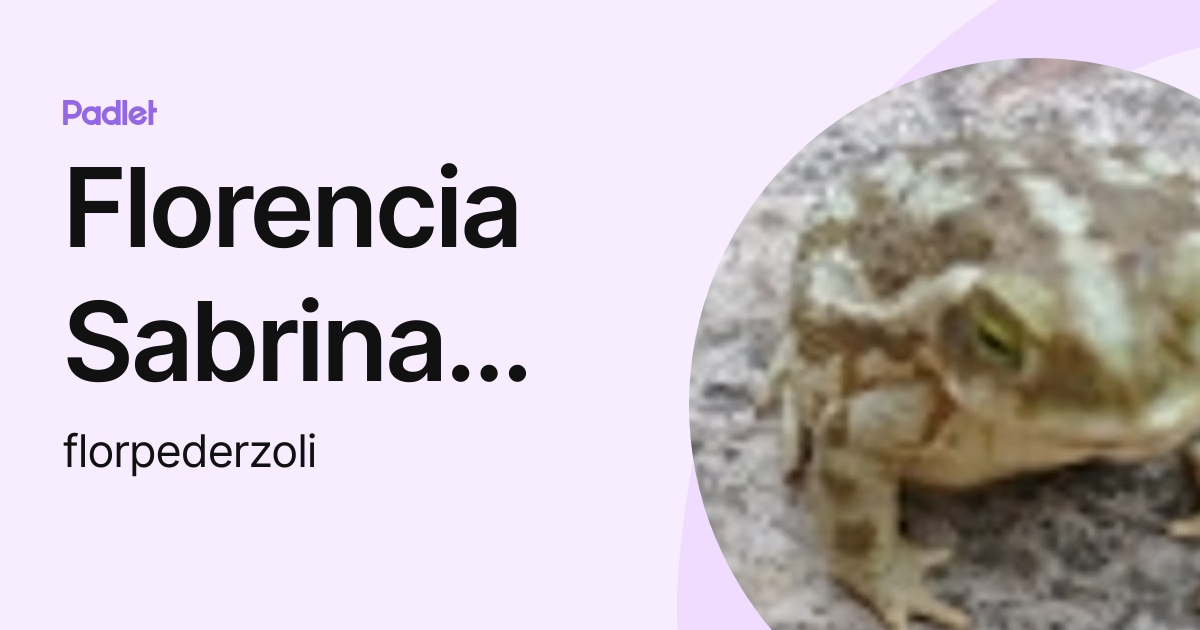 Florencia Sabrina Pederzoli (florpederzoli) profile | Padlet
