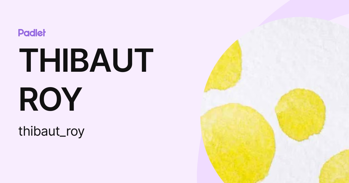 THIBAUT ROY (thibaut_roy) profile | Padlet