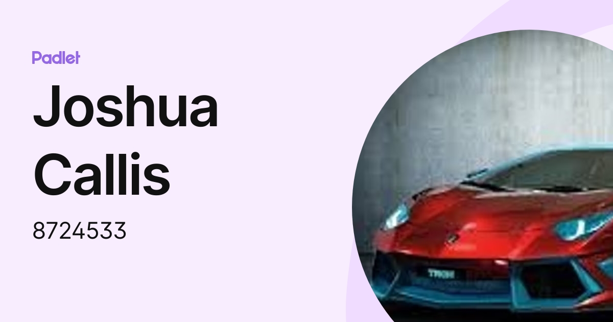 Joshua Callis (8724533) profile | Padlet