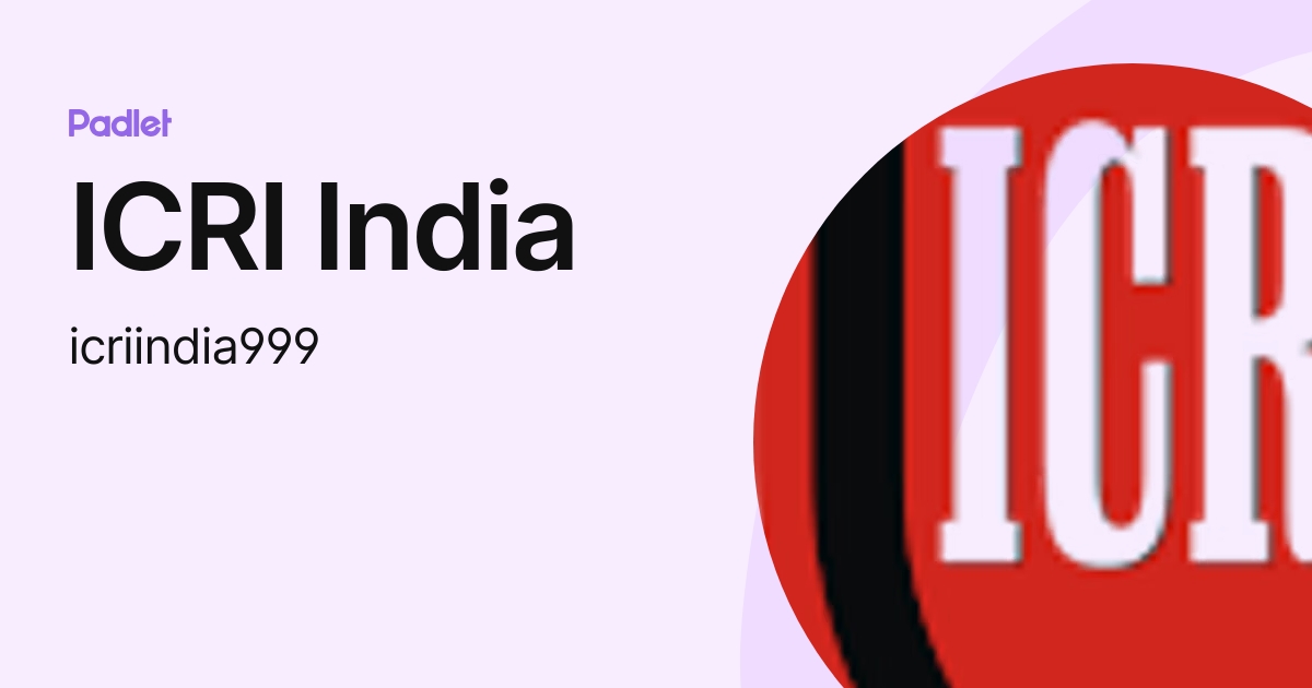 ICRI India (icriindia999) profile | Padlet