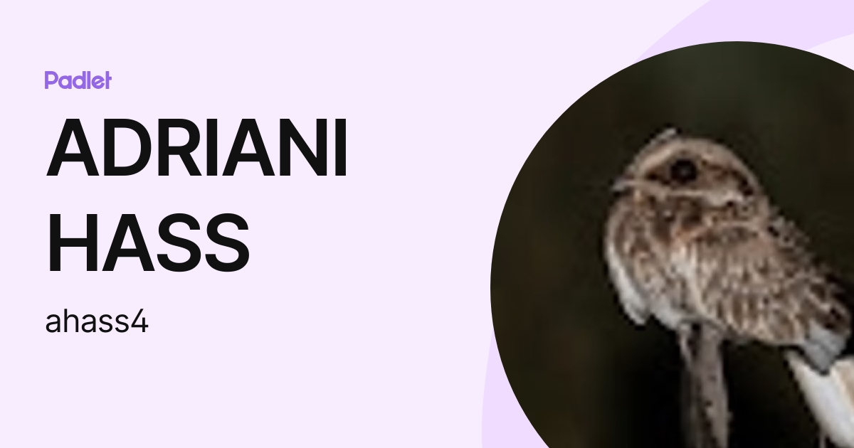 ADRIANI HASS (ahass4) profile | Padlet