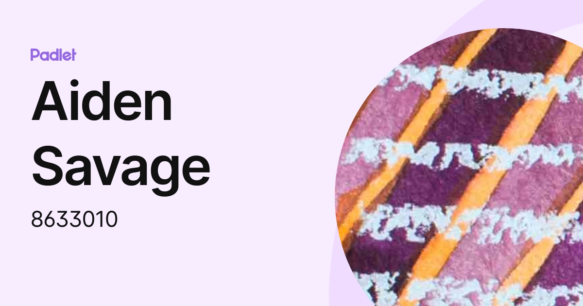 Aiden Savage (8633010) profile | Padlet