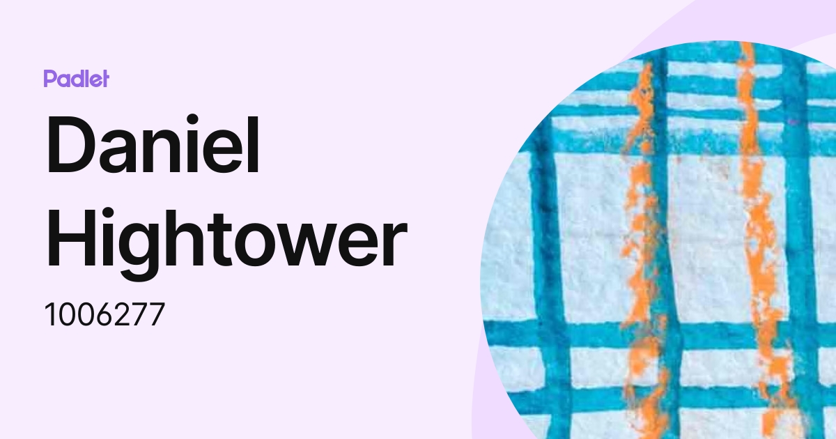 Daniel Hightower (1006277) profile | Padlet