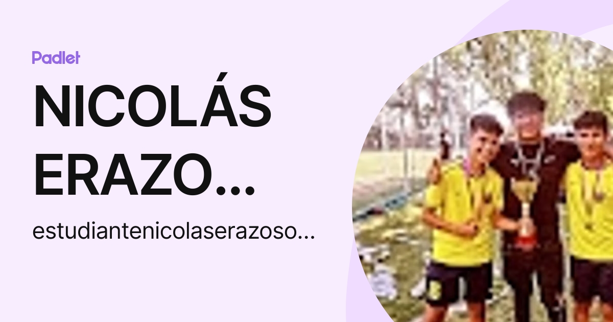 NICOLÁS ERAZO SOTO (estudiantenicolaserazosoto) perfil | Padlet