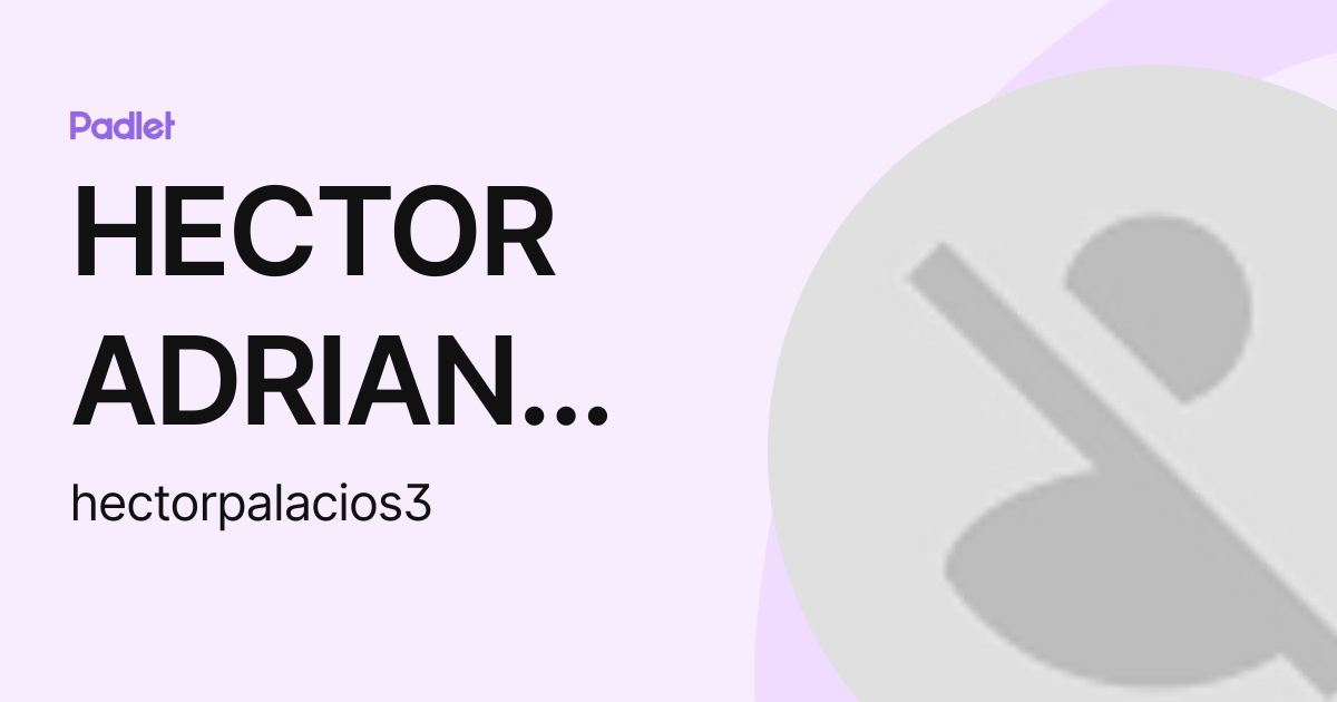 HECTOR ADRIAN PALACIOS RIVAS (hectorpalacios3) profile | Padlet