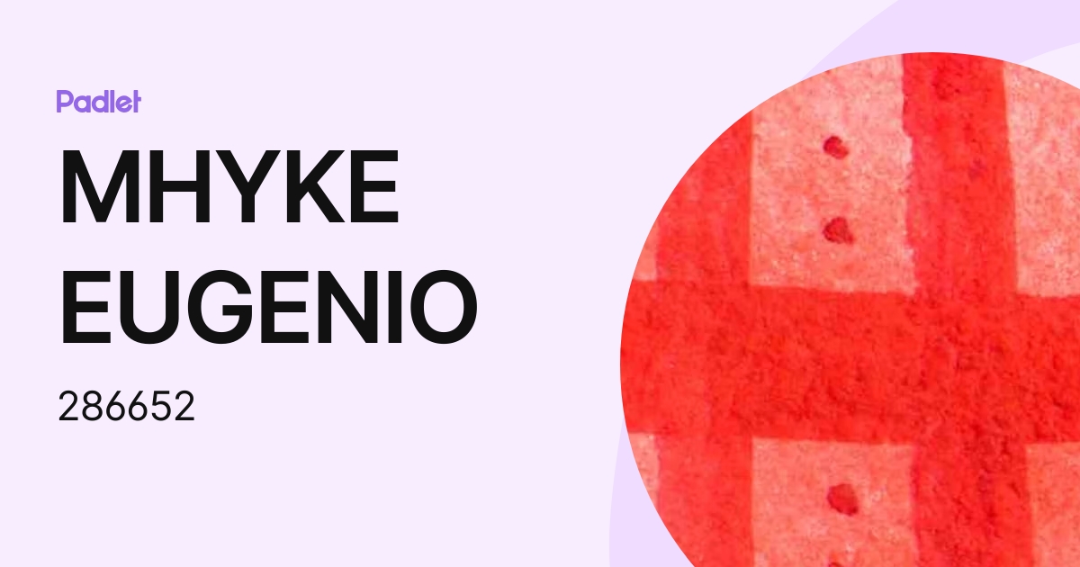 MHYKE EUGENIO (286652) profile | Padlet