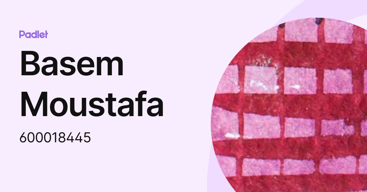 Basem Moustafa (600018445) profile | Padlet