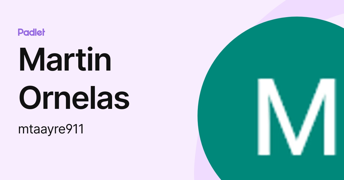 Martin Ornelas (mtaayre911) profile | Padlet