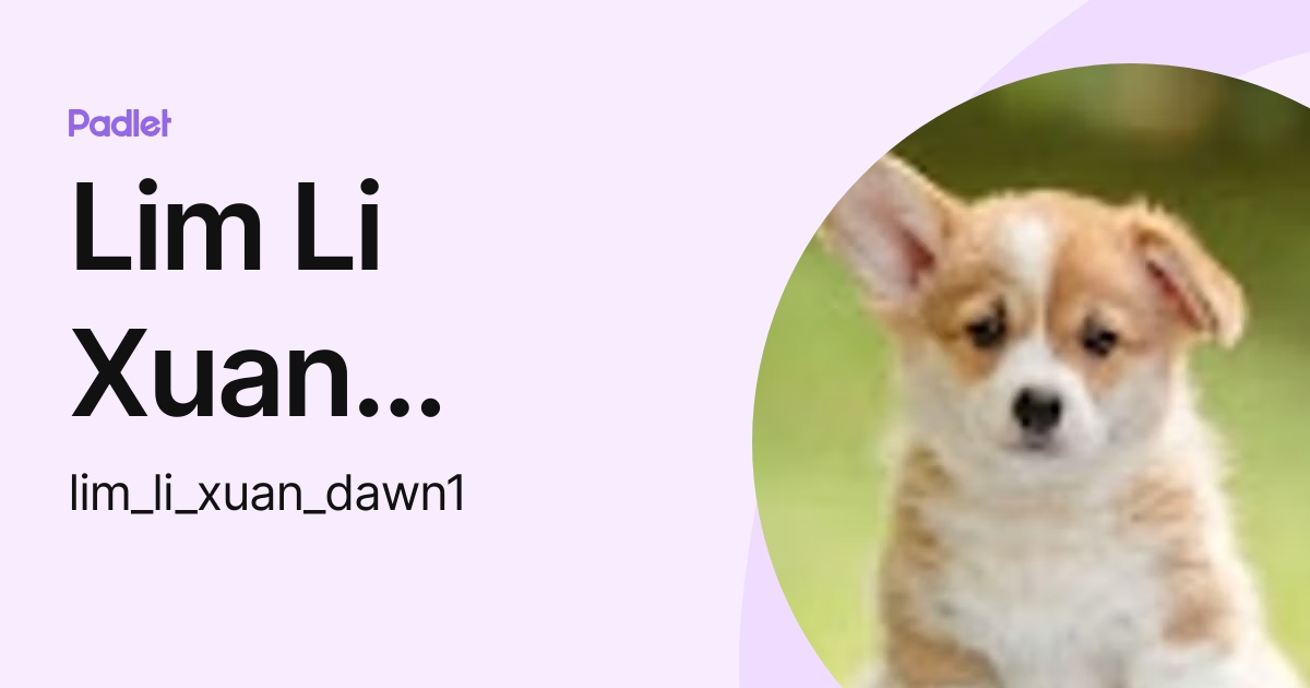 Lim Li Xuan Dawn (lim_li_xuan_dawn1) profile | Padlet