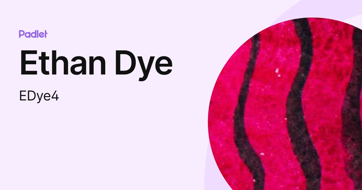Ethan Dye (EDye4) profile | Padlet