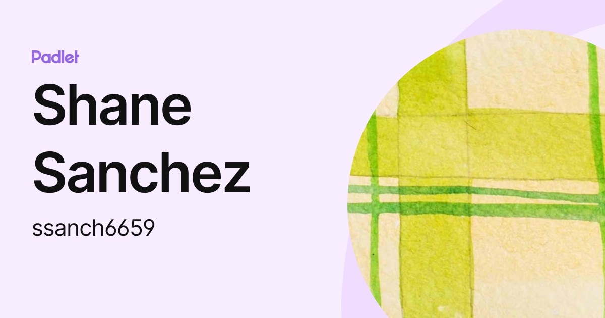 Shane Sanchez (ssanch6659) profile | Padlet