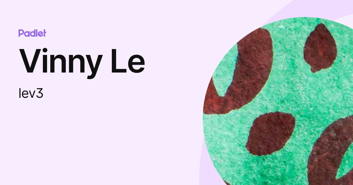 Vinny Le (lev3) profile | Padlet
