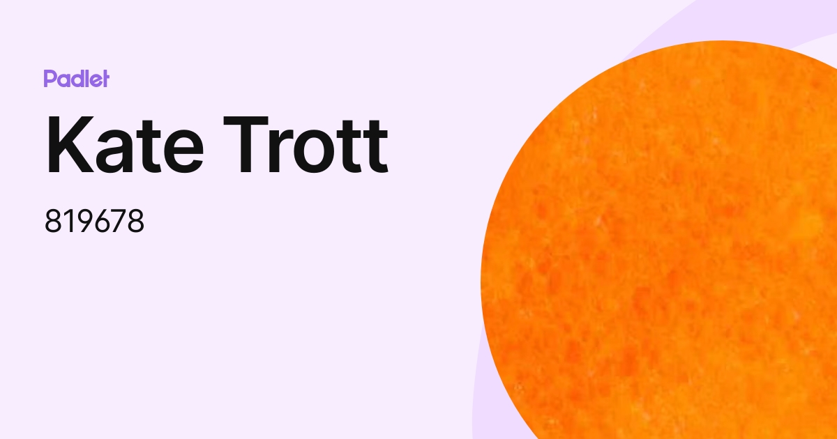 Kate Trott (819678) profile | Padlet