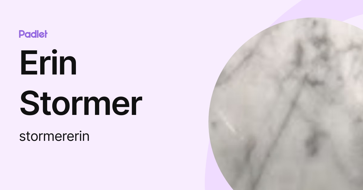 Erin Stormer (stormererin) profile | Padlet