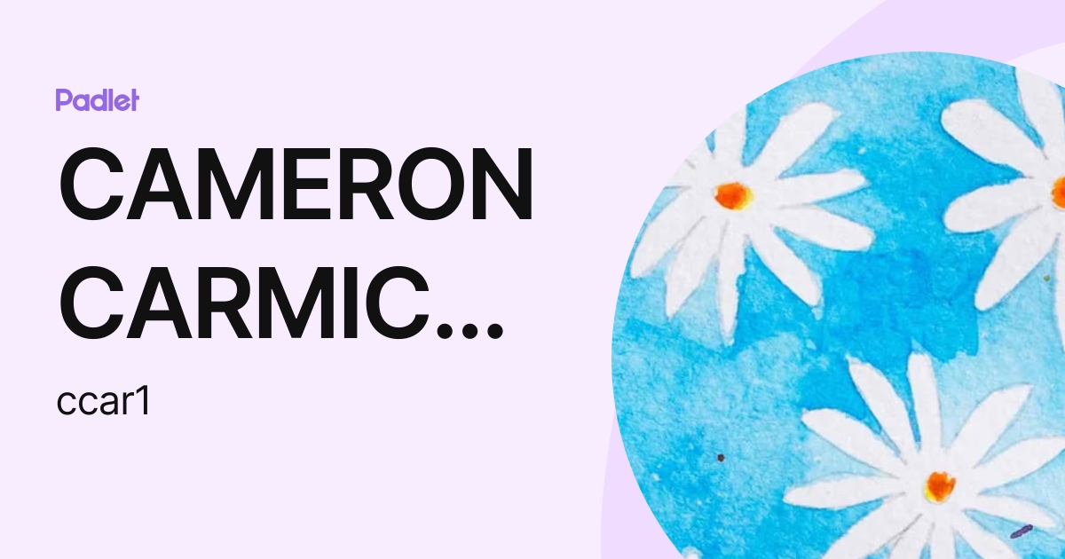 CAMERON CARMICHAEL (ccar1) profile | Padlet