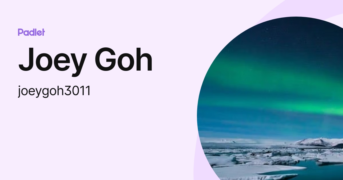 Joey Goh (joeygoh3011) profile | Padlet