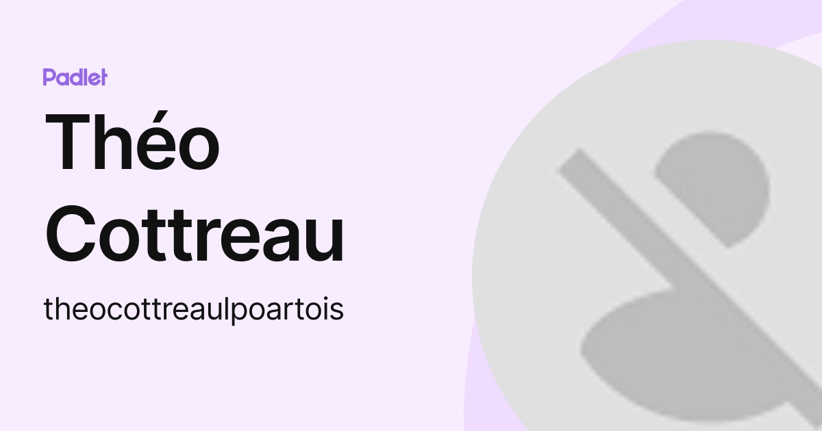 Théo Cottreau (theocottreaulpoartois) profile | Padlet