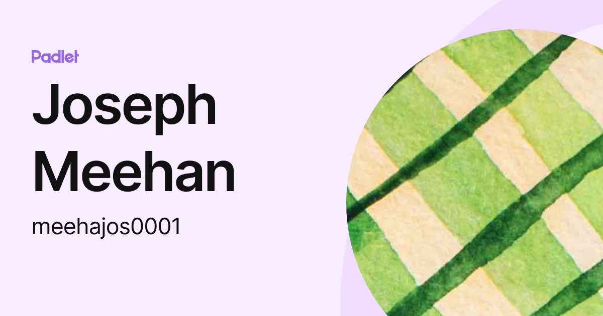 Joseph Meehan (meehajos000) profile | Padlet