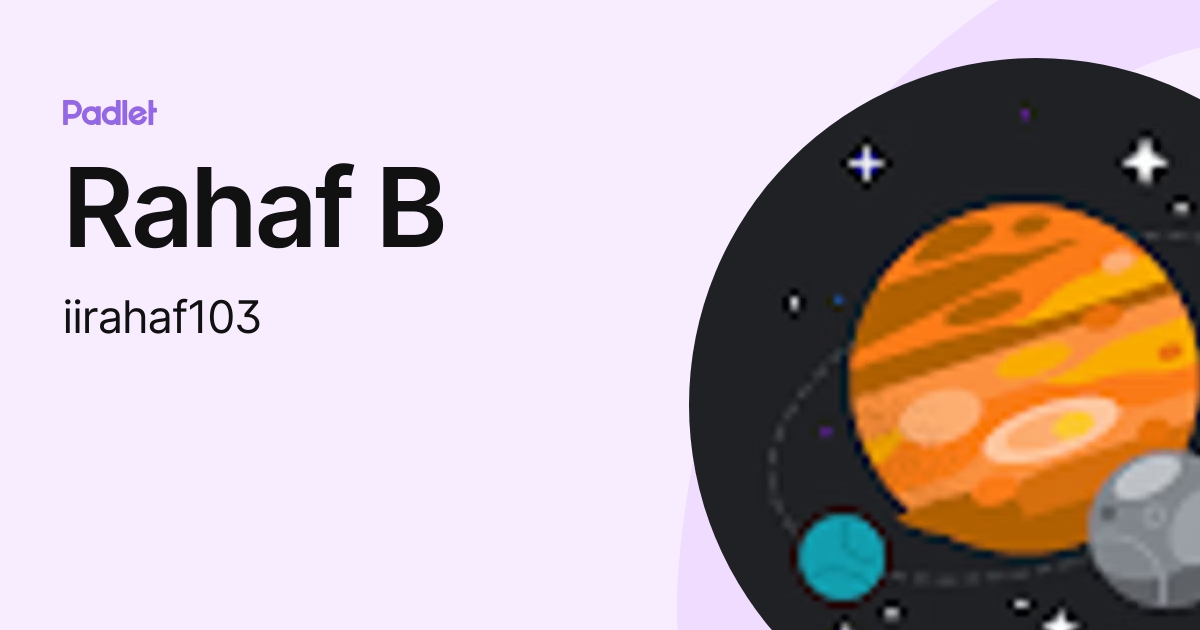 Rahaf B (iirahaf103) profile | Padlet