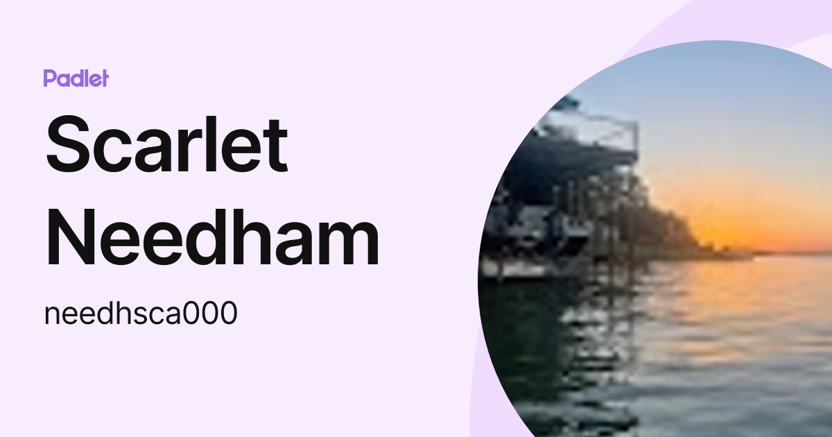 Scarlet Needham (needhsca000) profile | Padlet