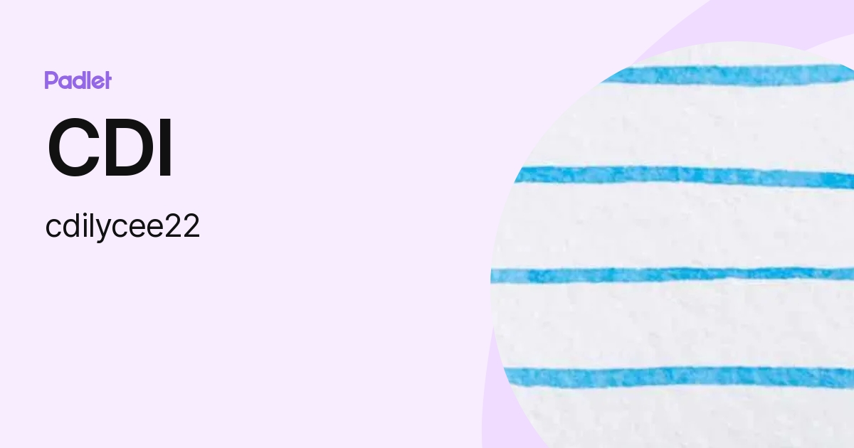 Profil de CDI (cdilycee22) | Padlet