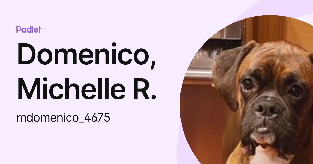 Domenico, Michelle R. (mdomenico_4675) profile | Padlet