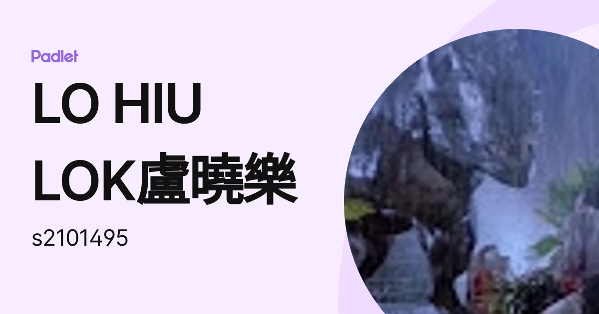 LO HIU LOK盧曉樂 (s2101495) profile | Padlet