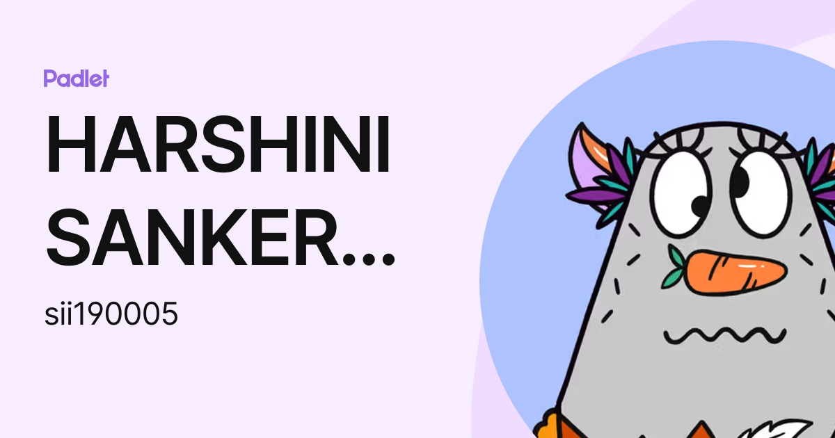 HARSHINI SANKER PATHAN (sii190005) profile | Padlet