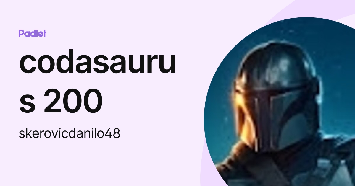 codasaurus 200 (skerovicdanilo48) profile | Padlet
