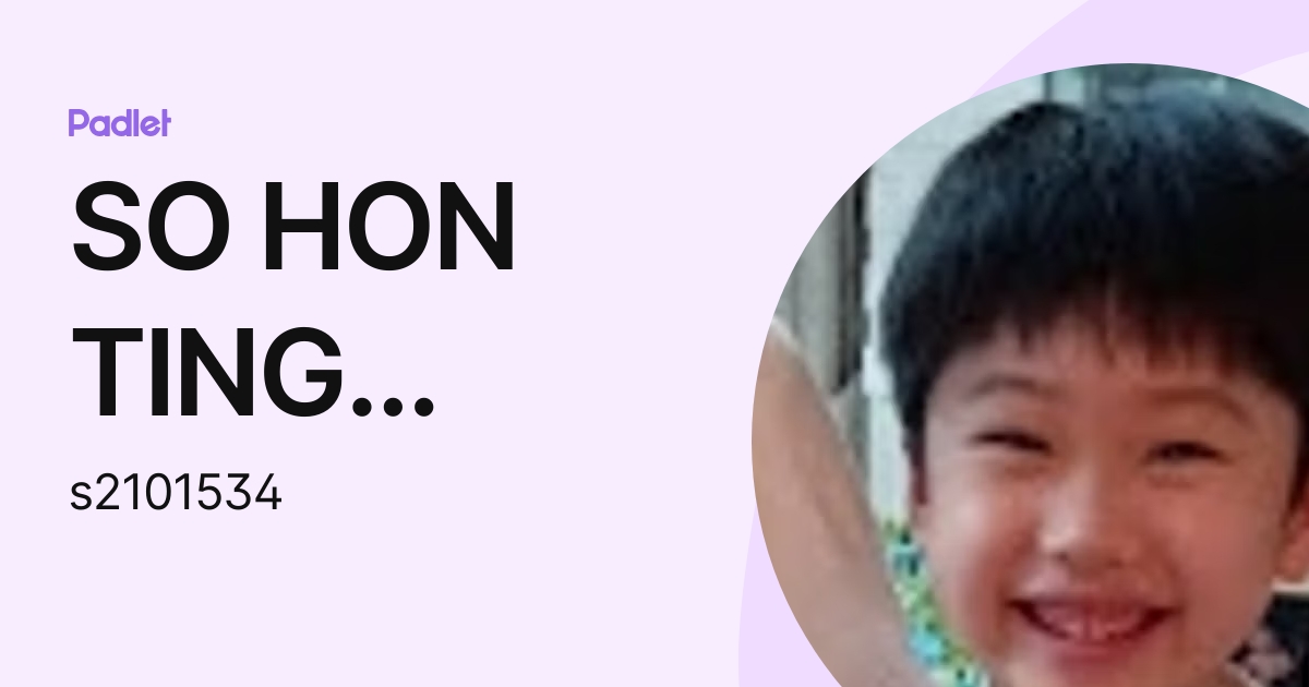 SO HON TING HAYDEN蘇翰霆 (s2101534) profile | Padlet