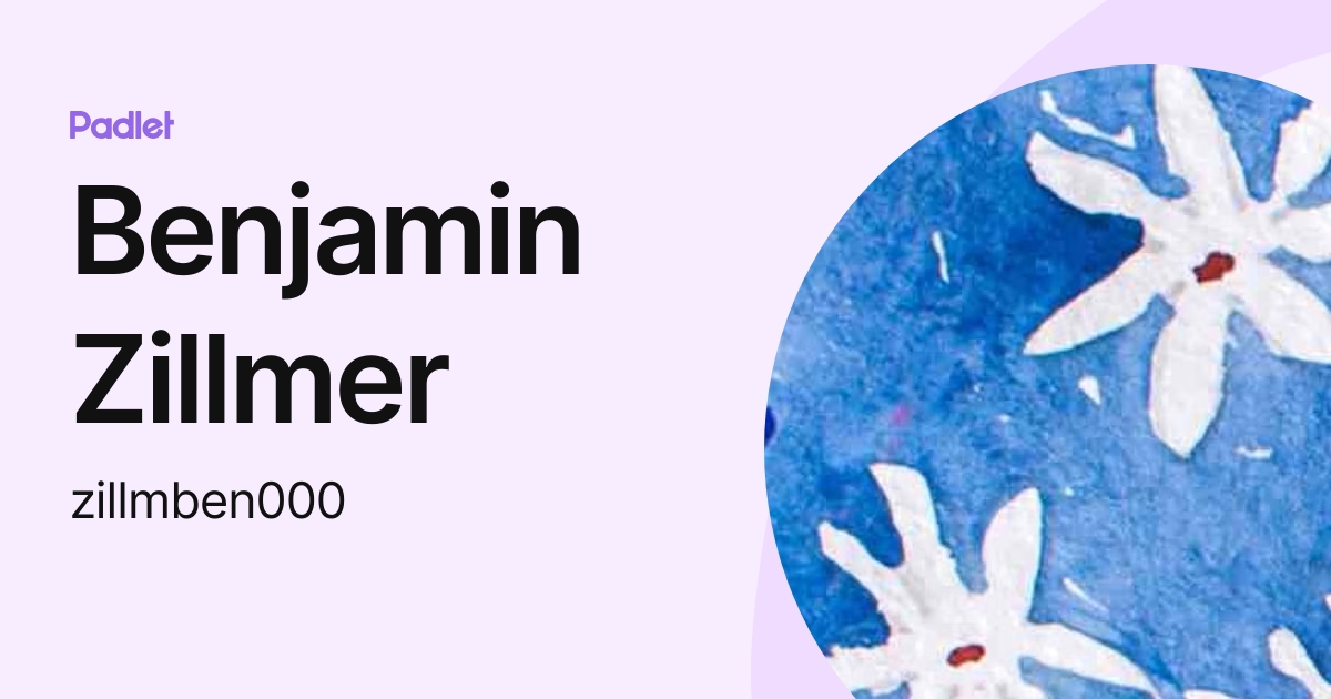 Benjamin Zillmer (zillmben000) profile | Padlet