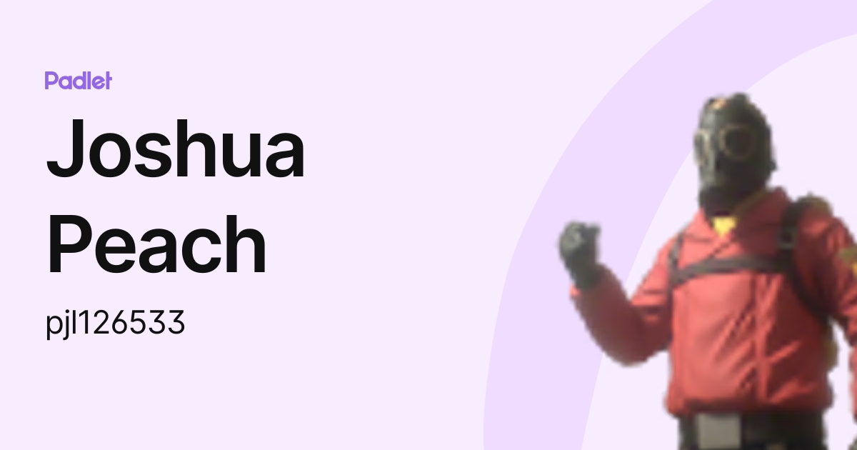 Joshua Peach (pjl126533) profile | Padlet