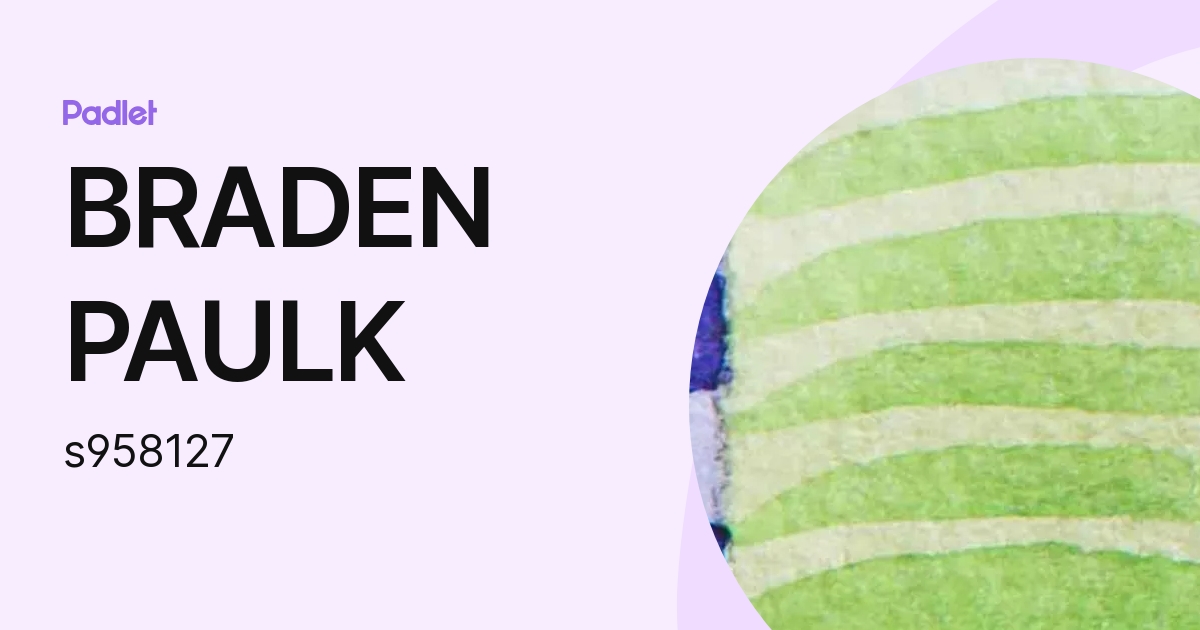 BRADEN PAULK (s958127) profile | Padlet