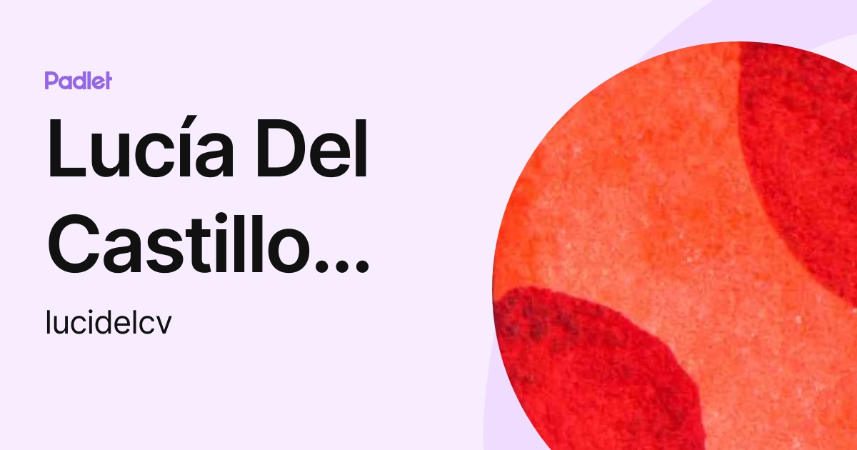 Lucía Del Castillo Valdeolivas (lucidelcv) profile | Padlet