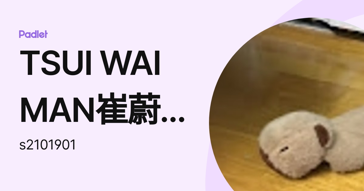 TSUI WAI MAN崔蔚民 (s2101901) profile | Padlet
