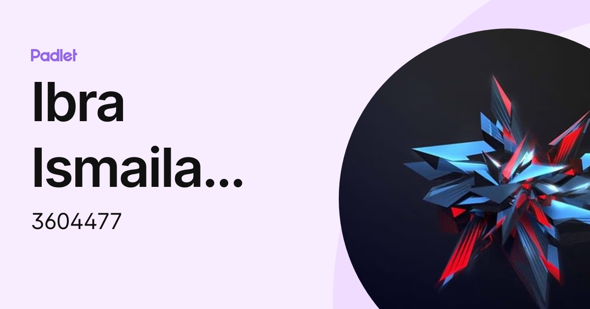 Ibra Ismaila Wane (3604477) profile | Padlet