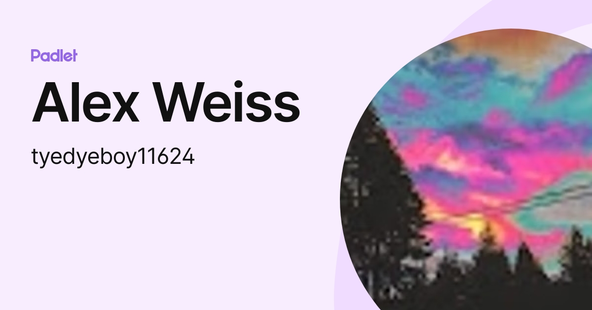 Alex Weiss (tyedyeboy11624) profile | Padlet