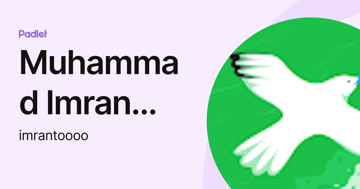 Muhammad Imran Bashir (imrantoooo) profile | Padlet