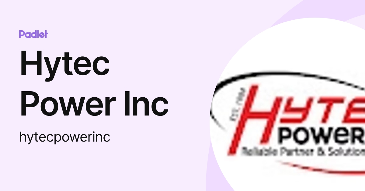 Hytec Power Inc (hytecpowerinc) profile | Padlet